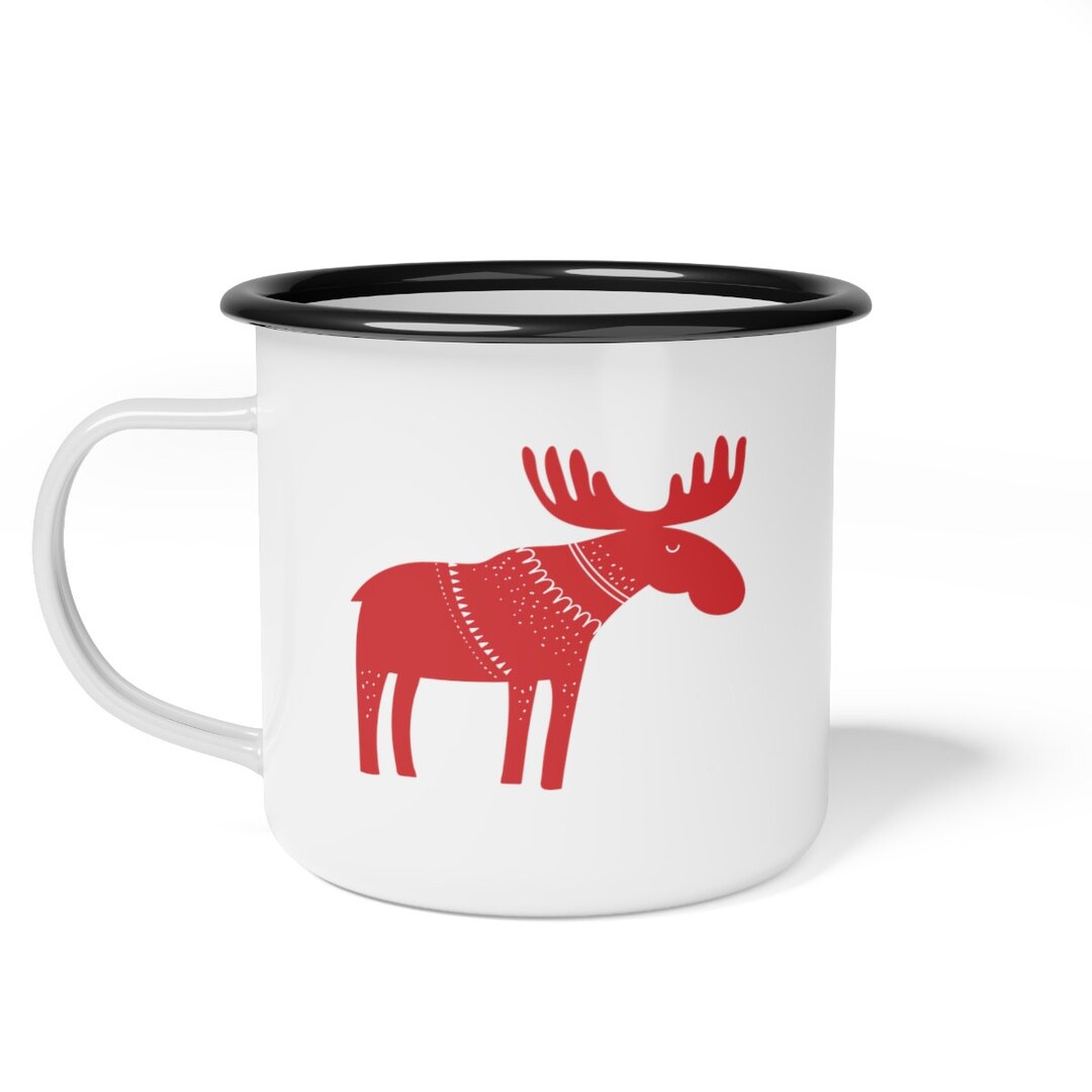 Moose Elk Enamel Camp Cup 12oz Enamel Camping Mug Nordic Style Xmas ...