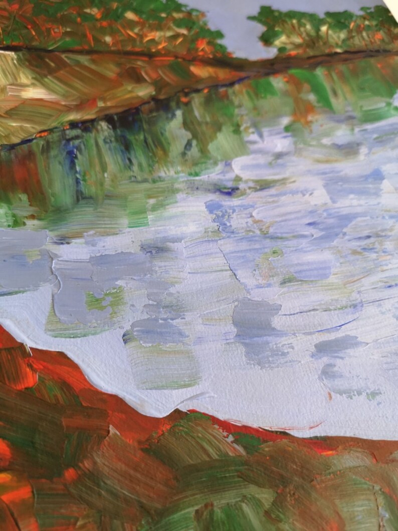 Painting Acrylic approx. 8x11 Original Nature Expressionism Landscape ...