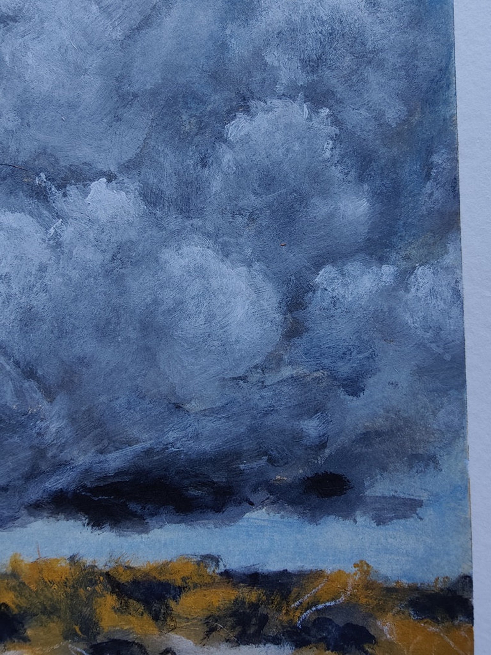 Original Moody Landscape Stormy Day at the Beach Painting on A4 Size ...