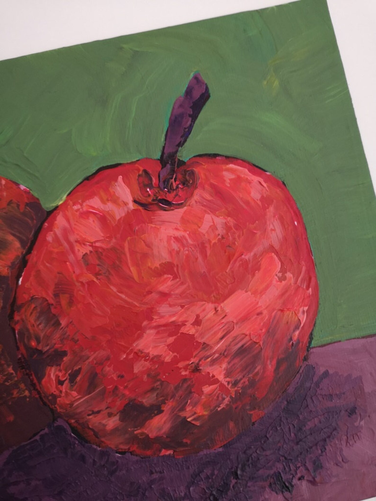 Apples Original Abstract Painting made on canvas panel 18x24cm | Etsy