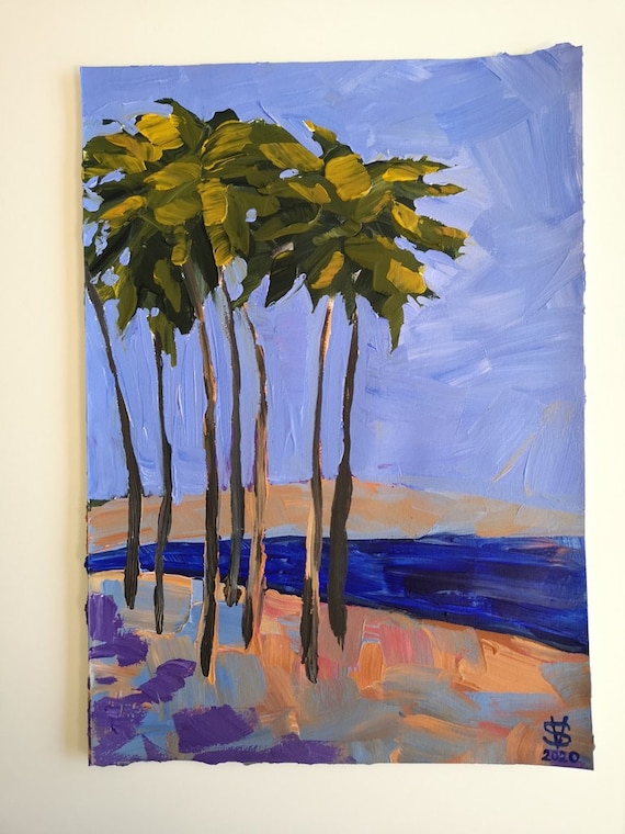 Painting Acrylic approx. 8x11 Original Nature Expressionism Landscape ...