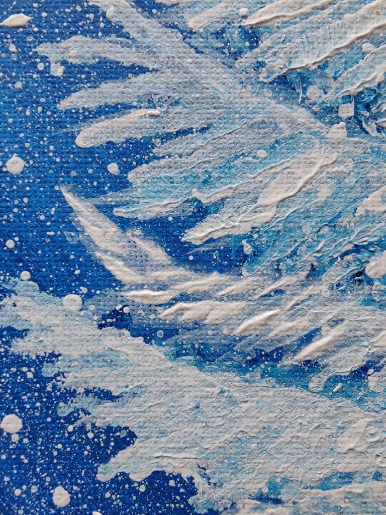 First Snow Original Abstract Painting Acrylic Winter Scenery Artwork ...