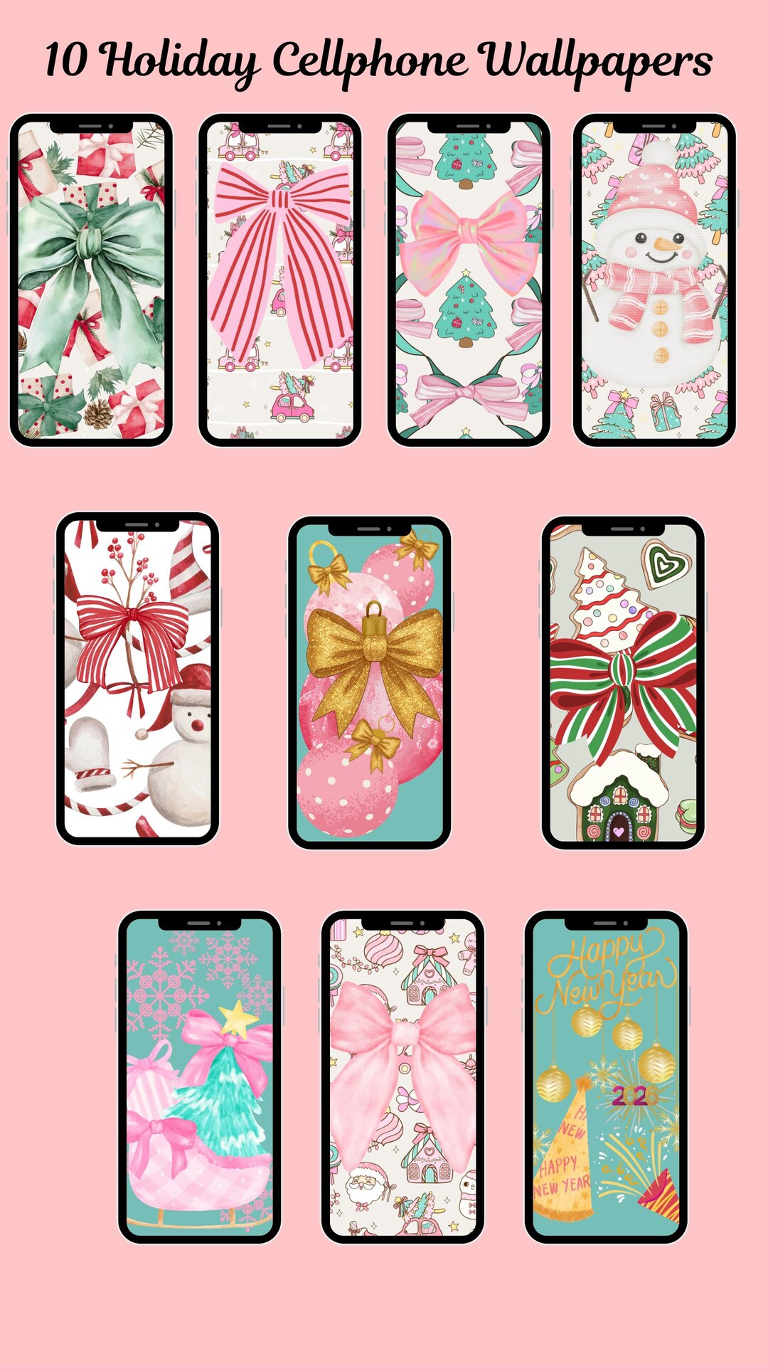 Christmas Cell Phone Wallpaper: Holiday Designs (digital Download) - Etsy