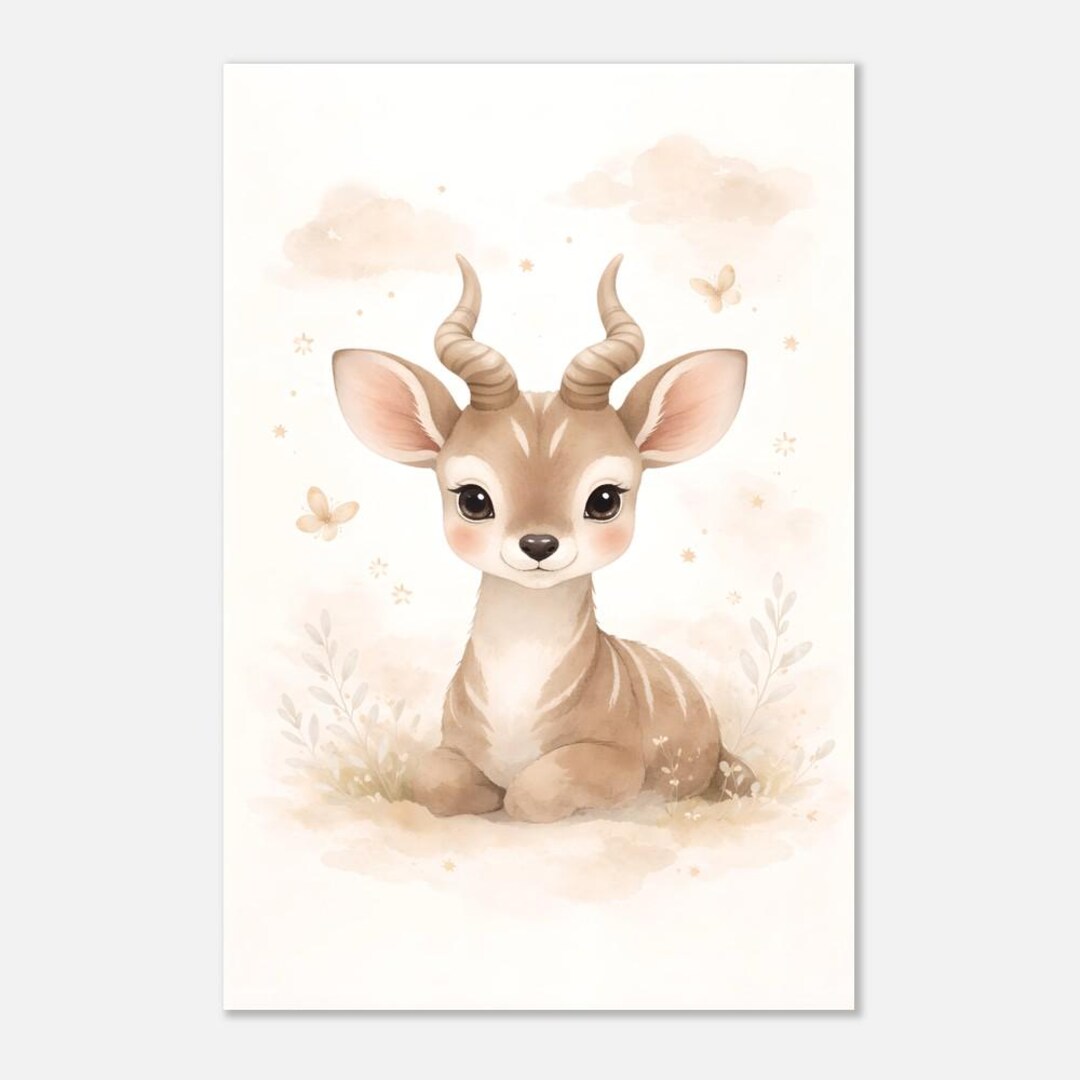 Baby Greater Kudu Poster – Animal Wall Art Poster, Wild Fawn ...