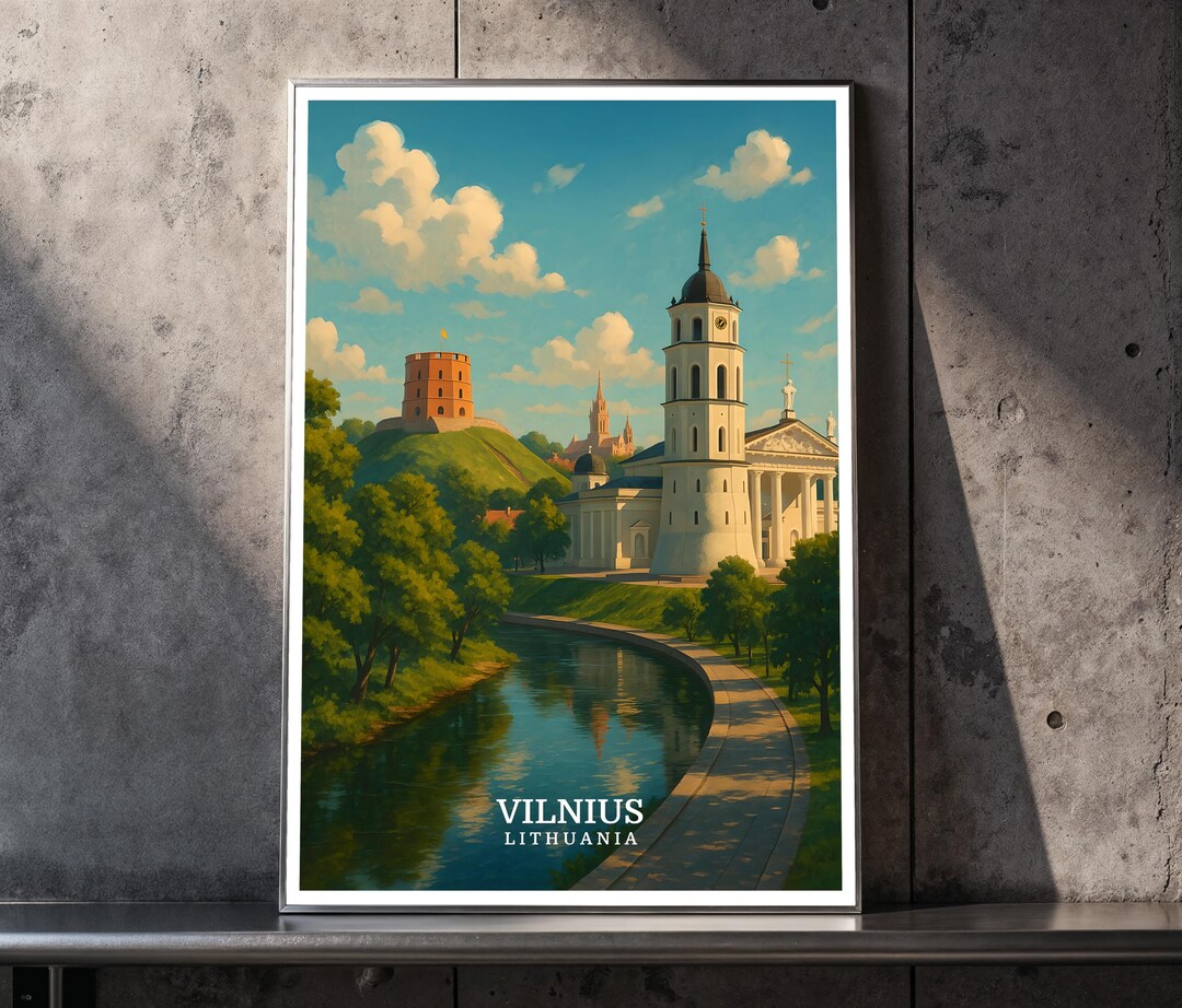 Vilnius Lithuania Poster, Vintage Travel Poster, Scandinavian Wall ...