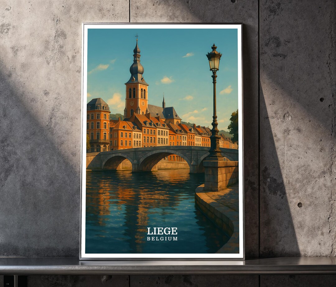 Vintage Liège Belgium Poster, Premium Travel Poster, Retro Wall ...