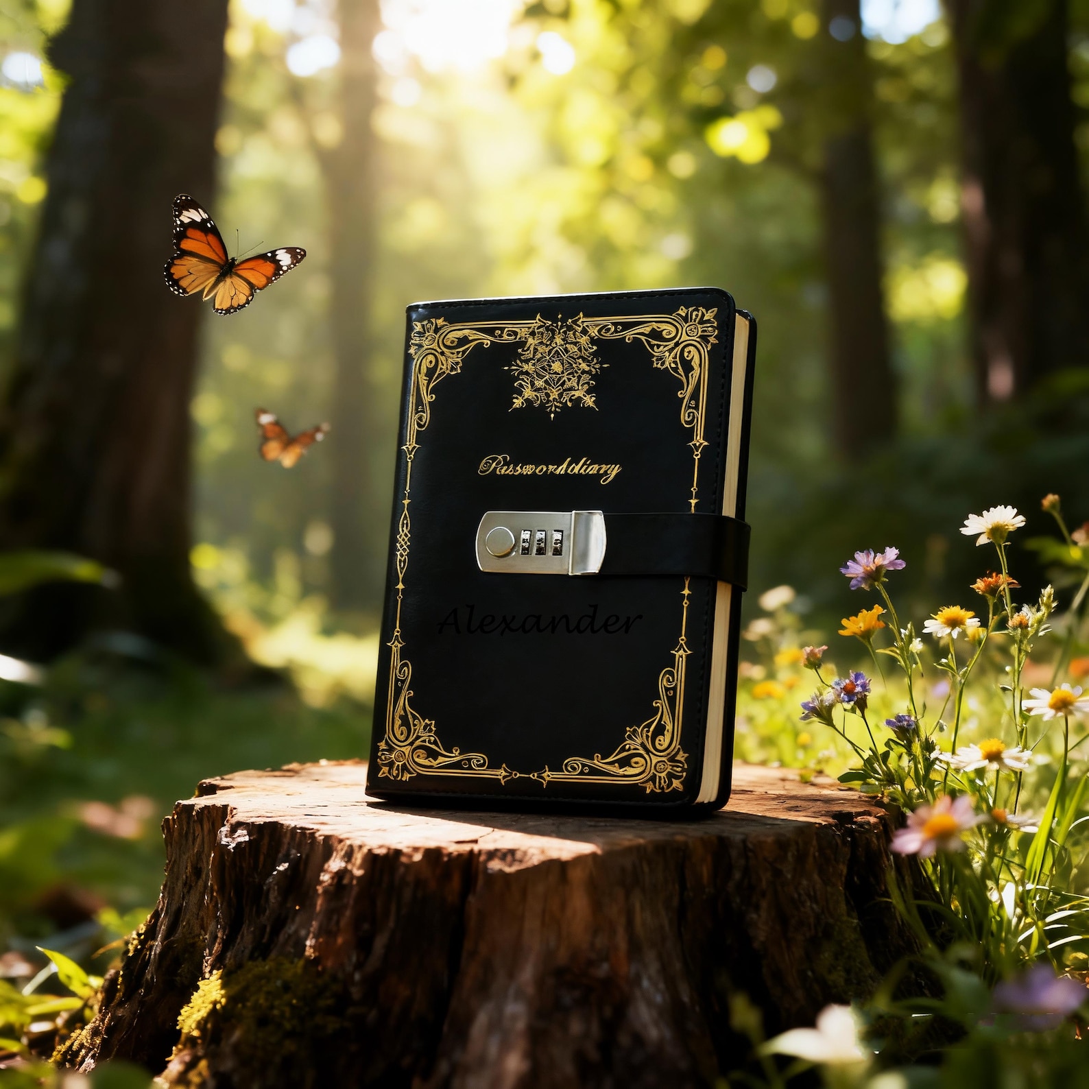 Personalized Lock Diary - A5 Custom Name Journal, Gold Foil,gift for ...