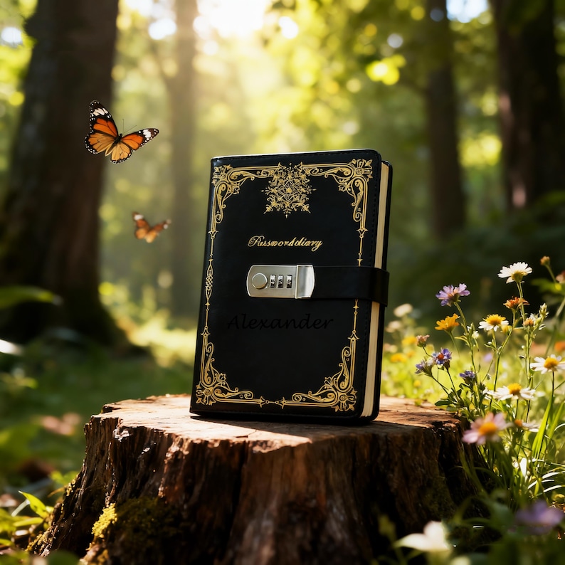 Personalized Lock Diary - A5 Custom Name Journal, Gold Foil,gift for ...