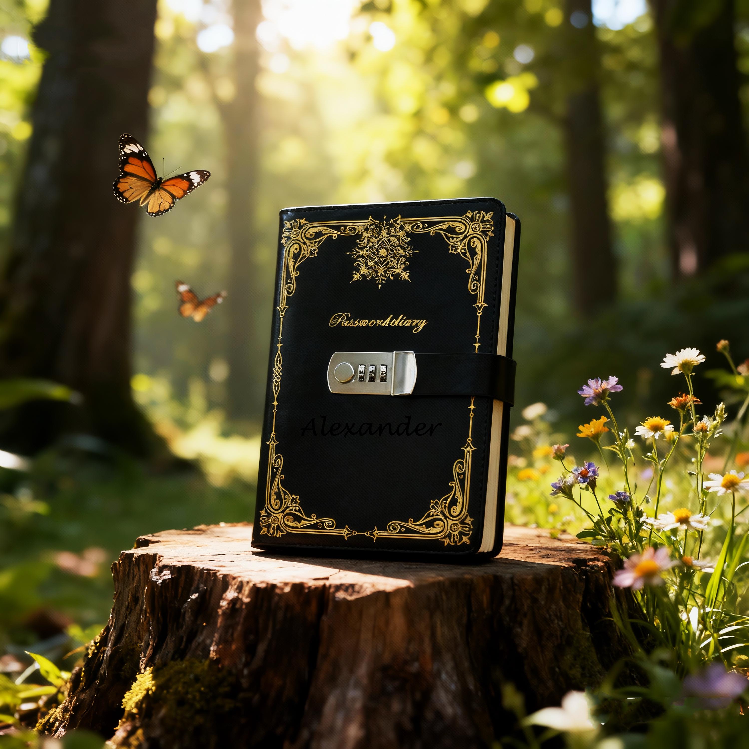 Personalized Lock Diary - A5 Custom Name Journal, Gold Foil,gift for ...