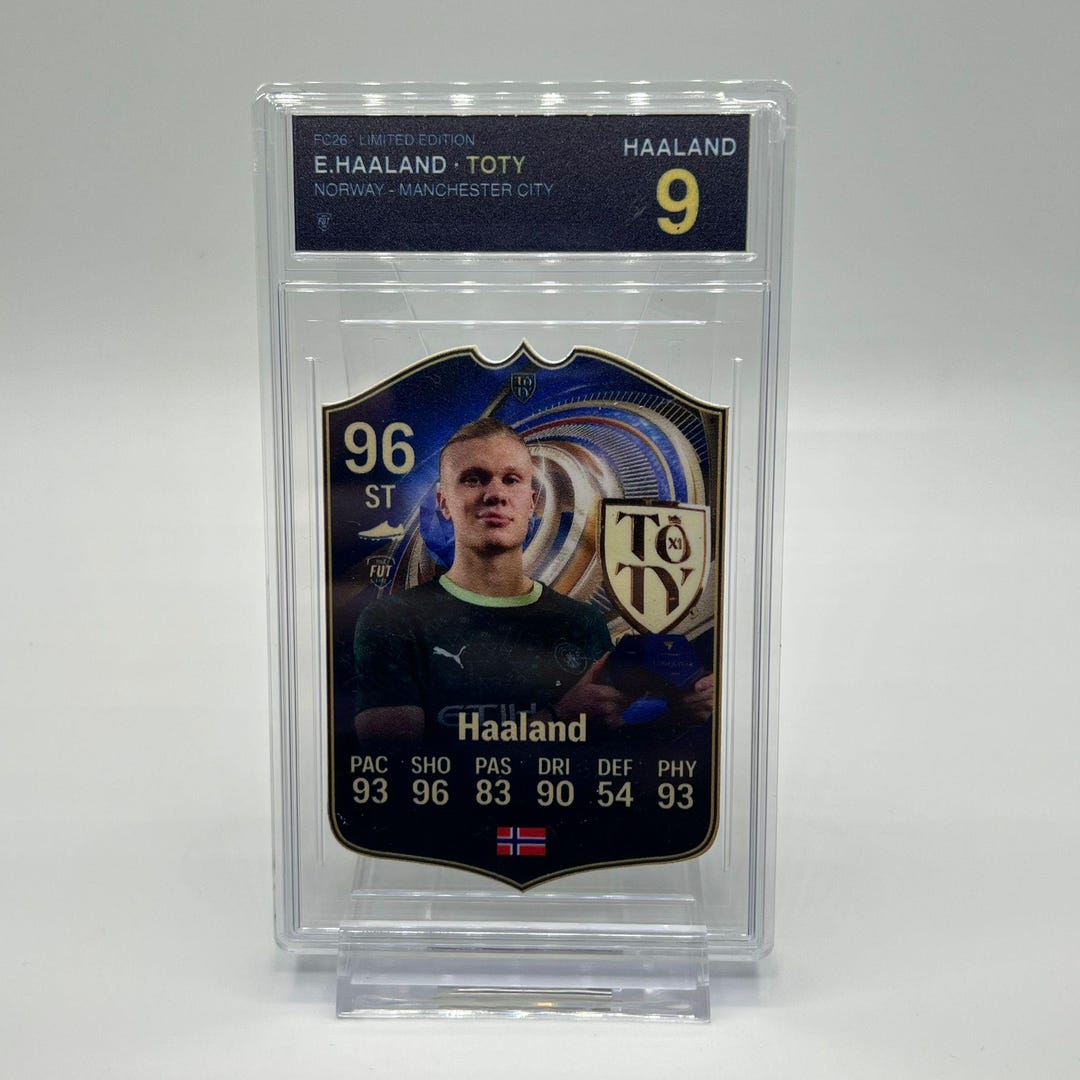 Erling Haaland EAFC FIFA Card Slab - Acrylic Case - Comes With Stand as ...