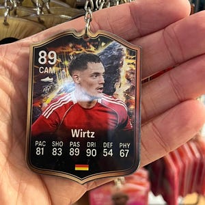 Florian Wirtz Liverpool FIFA Card Keyring: Double Sided Acrylic EAFC ...