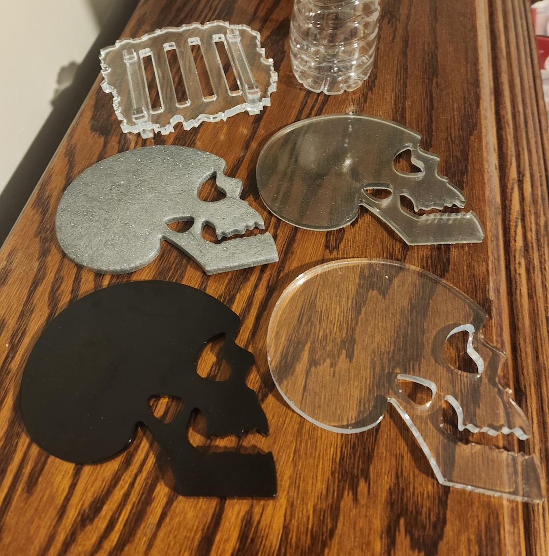 Skull Coasters Set of 4 - Etsy