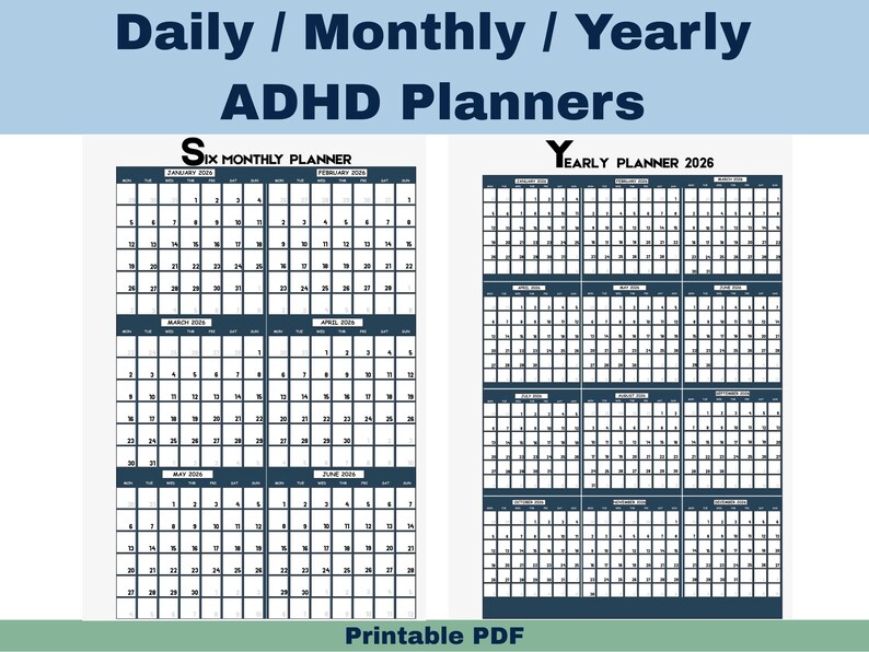Calm Mind 2026 ADHD Planner | All-in-one Digital Planner With Daily ...