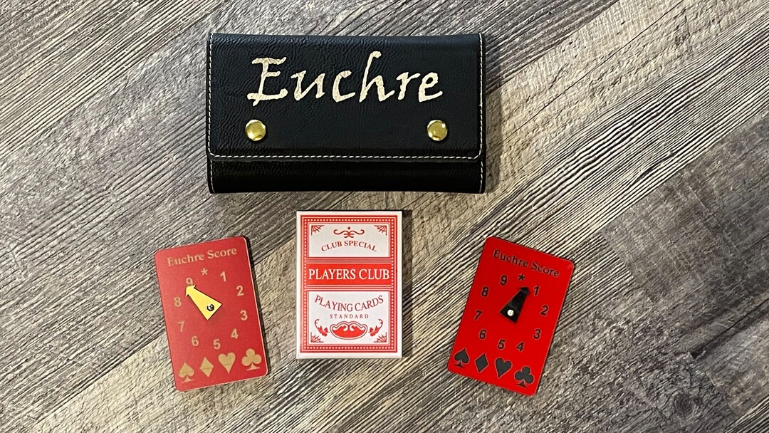 Euchre Gift Set With High Quality Red W/gold & Red W/black Scoreboards ...