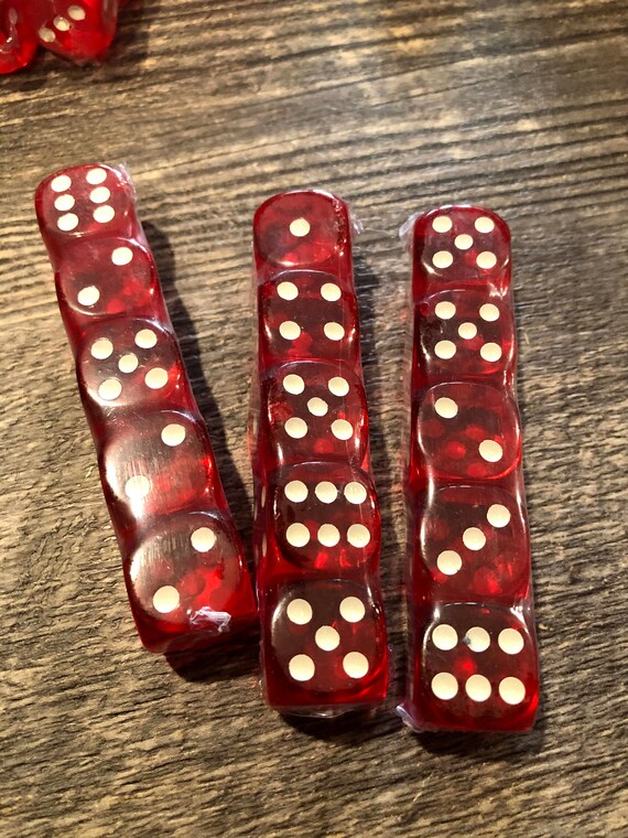 Toys & Games Brand New BULK Lot of 15 Classic Game Dice Red and White ...