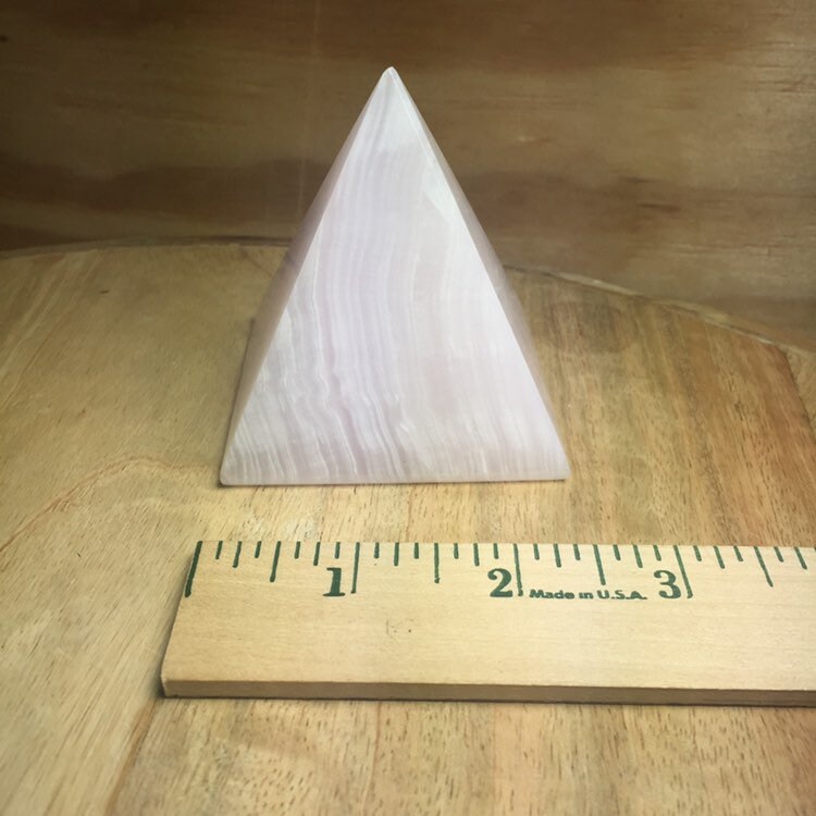 Pink Calcite Pyramid Natural Stone Carved Polished Crystal | Etsy