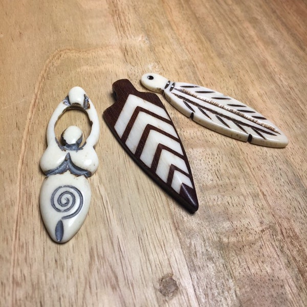 Carved Bone Pendant - Etsy