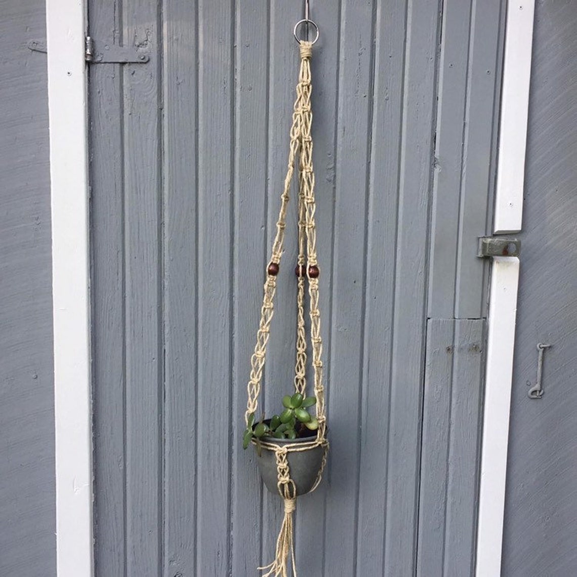 Hemp Macrame Plant Hanger | Etsy