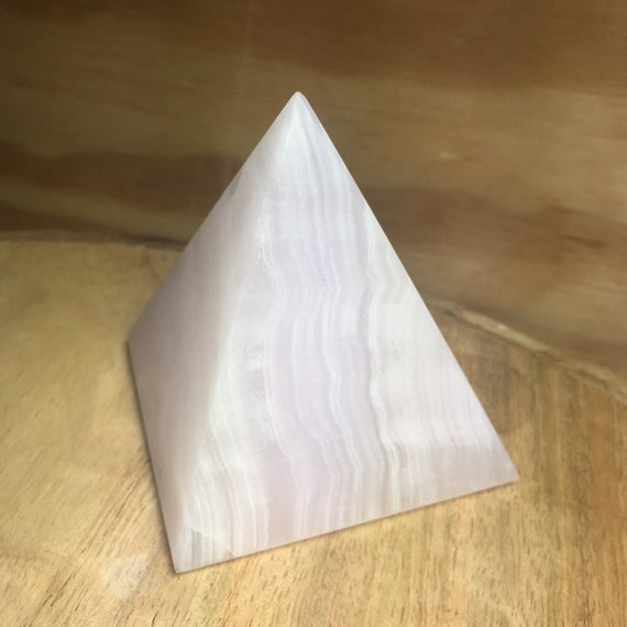 Pink Calcite Pyramid Natural Stone Carved Polished Crystal | Etsy