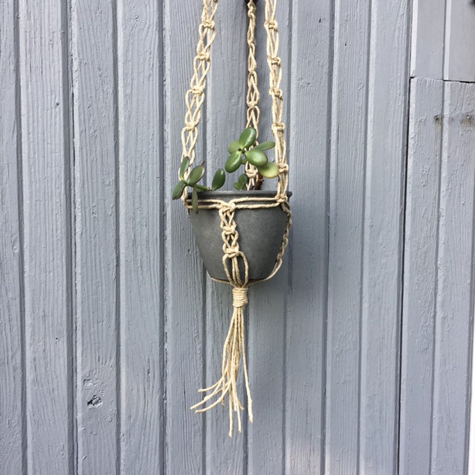 Hemp Macrame Plant Hanger | Etsy