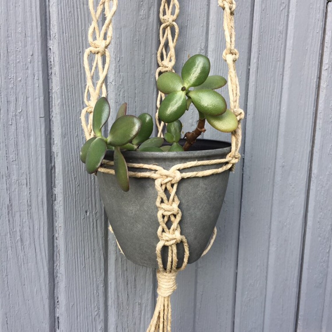 Hemp Macrame Plant Hanger | Etsy