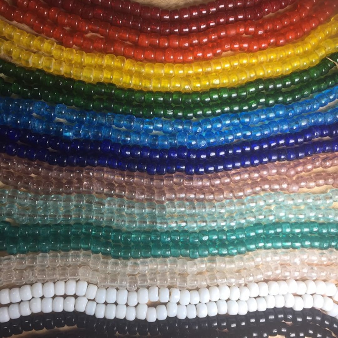 12 Color Choices 100 Glass Crow Beads With Large Holes 9mm Beads 3mm ...