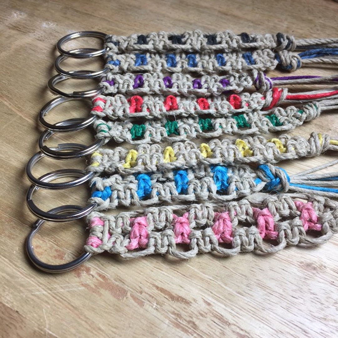 8 Color Choices Hemp Keychain - Etsy