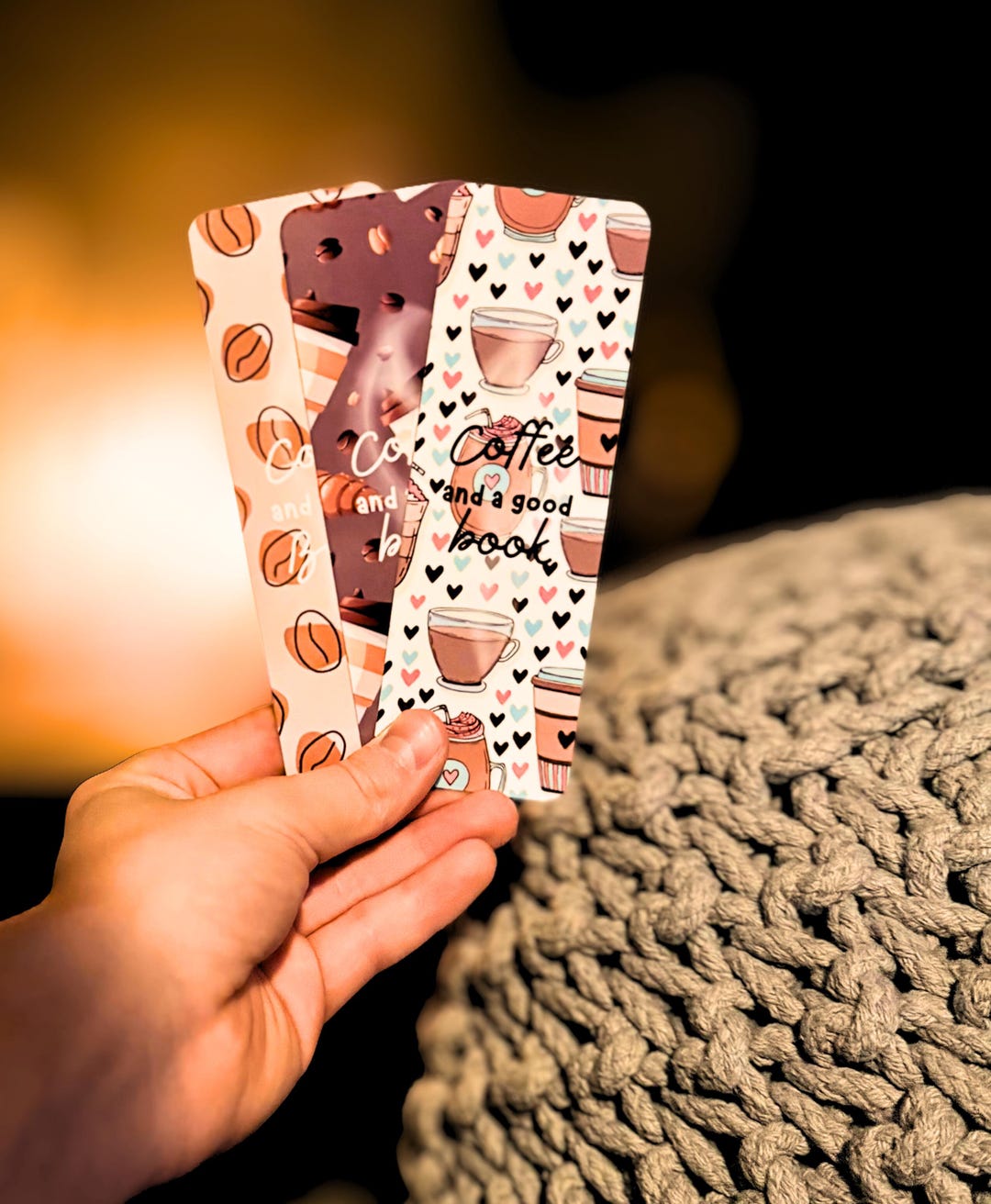 Coffee & Books Bookmark Set | Glossy Laminated Cardstock - Etsy