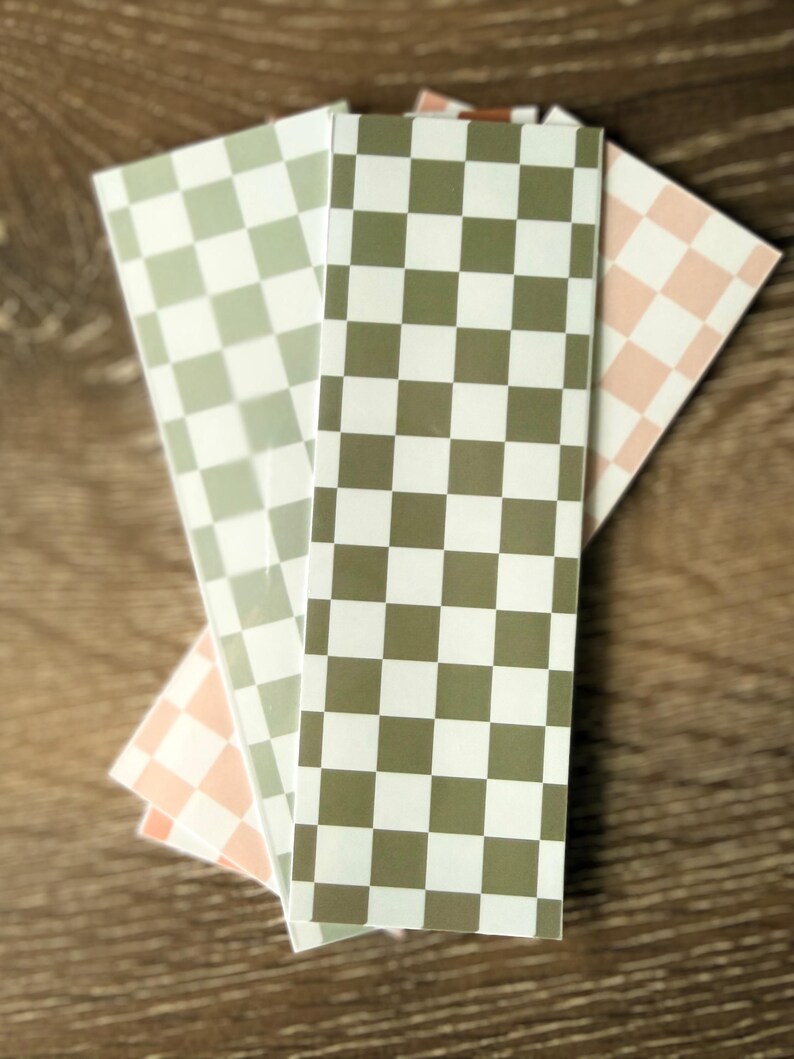 Checkered Bookmarks | Glossy | Laminated | Trendy | Durable | Fall ...