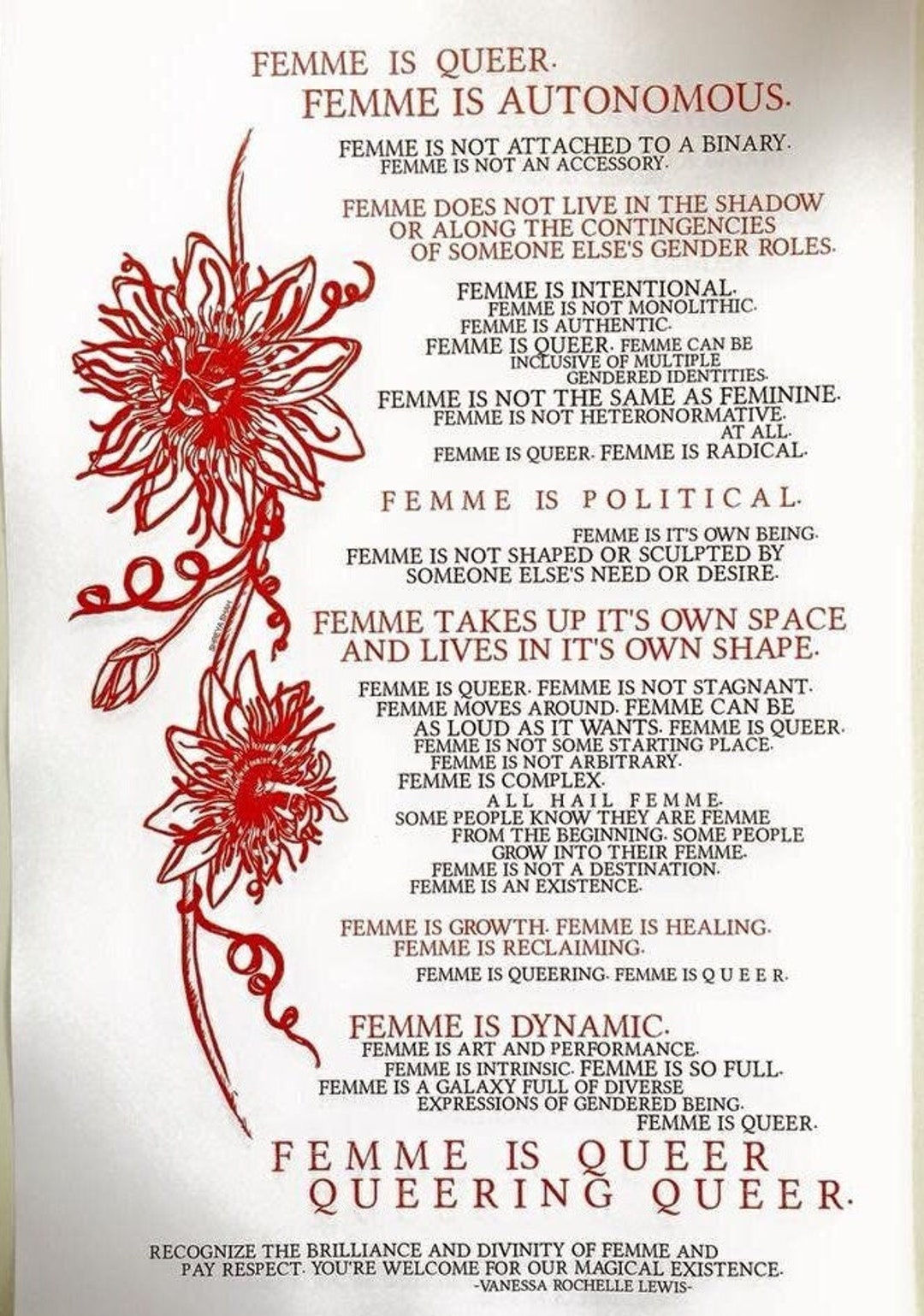 Poster - Femme is Queer Queering Queer (12x18) - Etsy