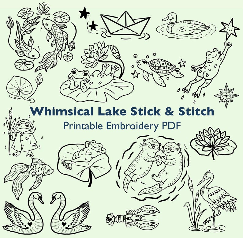 Stick and Stitch Embroidery Patterns PDF – Printable Animal Designs for ...