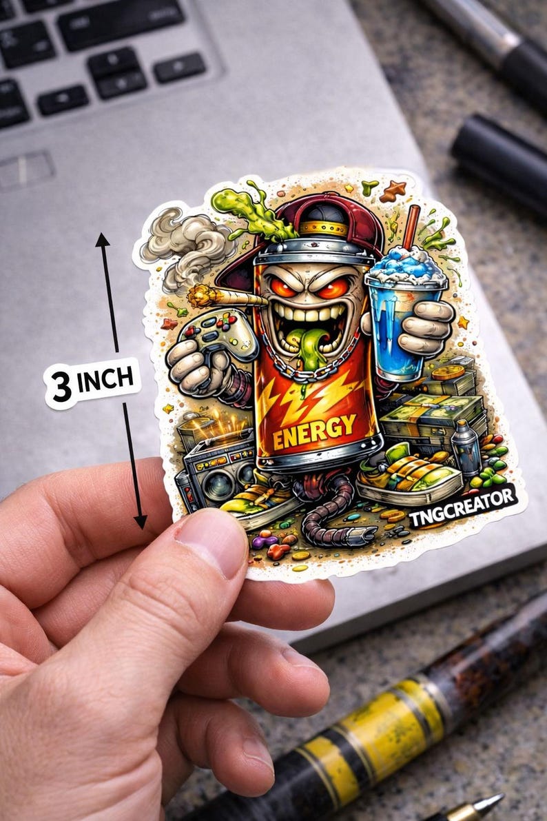 Graffiti Energy Drink Vinyl Sticker | Waterproof Street Art Decal - Etsy