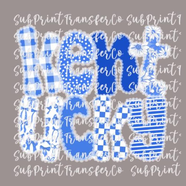Kentucky White Lace Border Sublimation Transfer Ready to Press Ready to ...