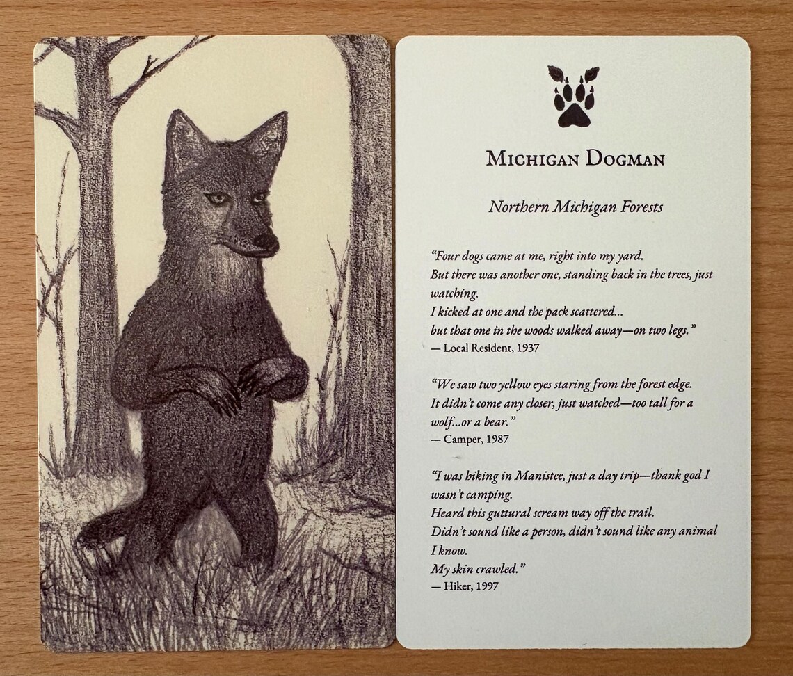 Cryptid Art Card Deck: Hand-drawn Folklore Illustrations - Etsy
