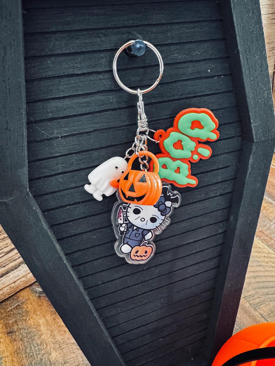 Hello Kitty Michael Myers Halloween Keychain, Horror Bag Charm - Etsy