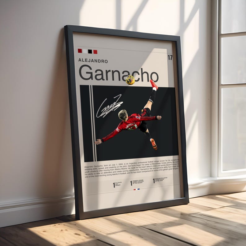 Alejandro Garnacho Poster Print,manchester United Soccer Gifts ,sports ...