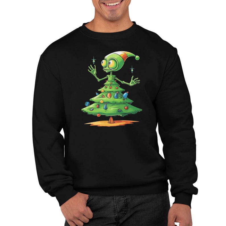Alien Christmas Tree Sweater: Unisex Ugly Festive Jumper - Etsy