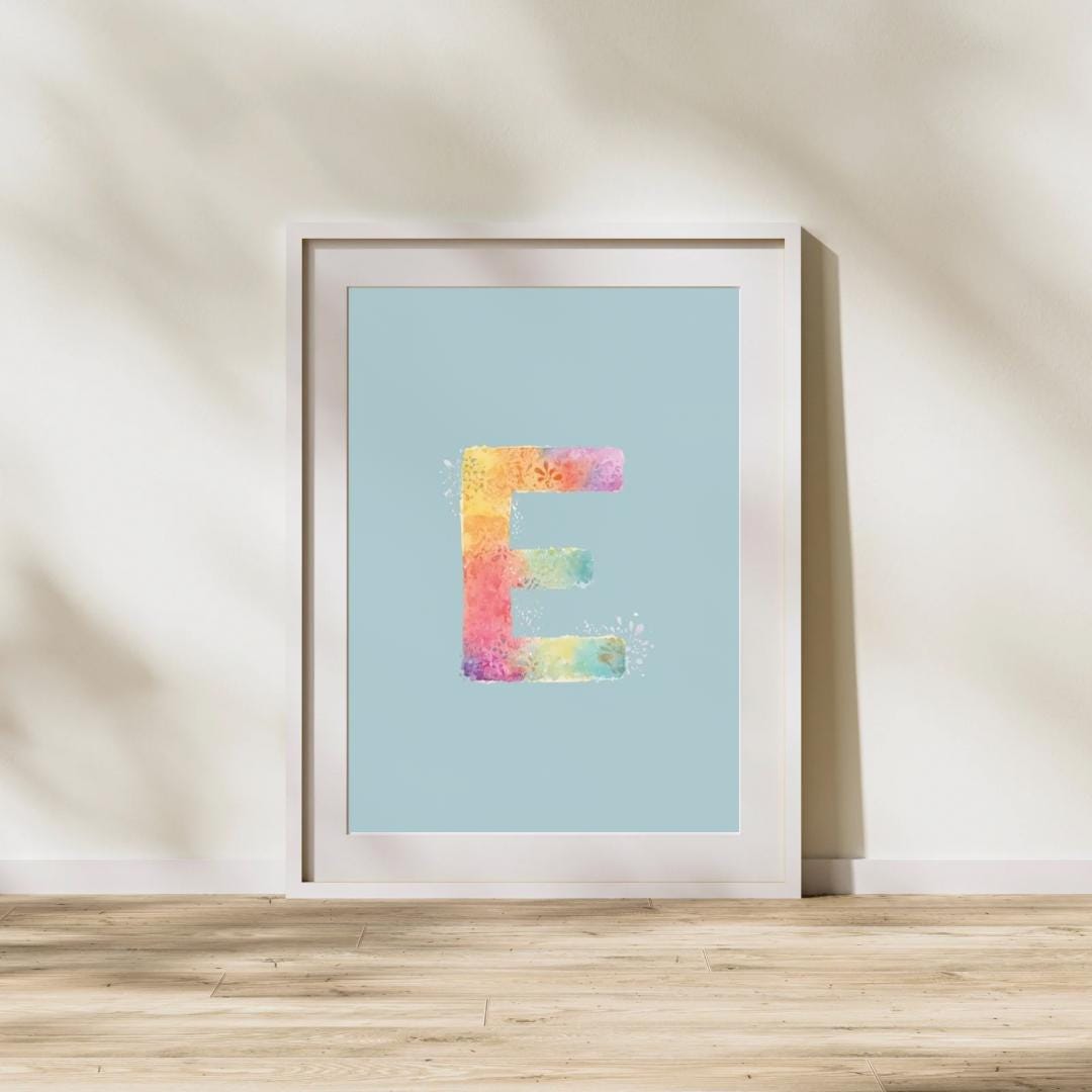 Letter E Poster – Emma / Evan First Name Poster – Printable Pastel ...
