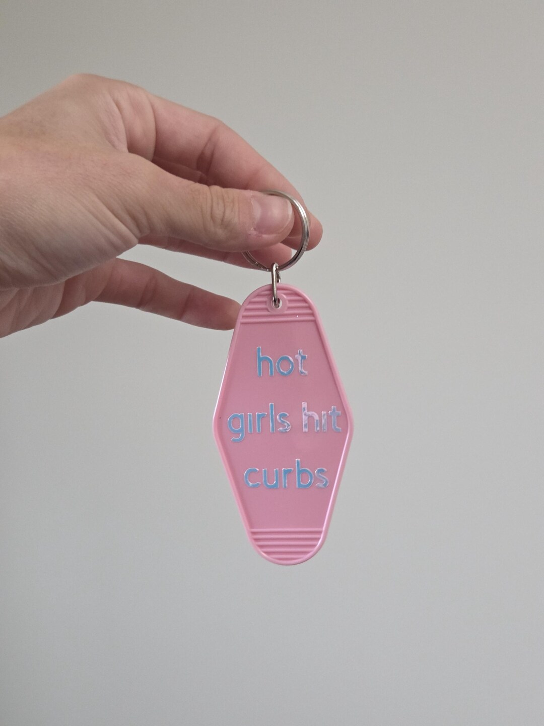 Hot Girls Hit Curbs - Pink Motel Keychain - Etsy