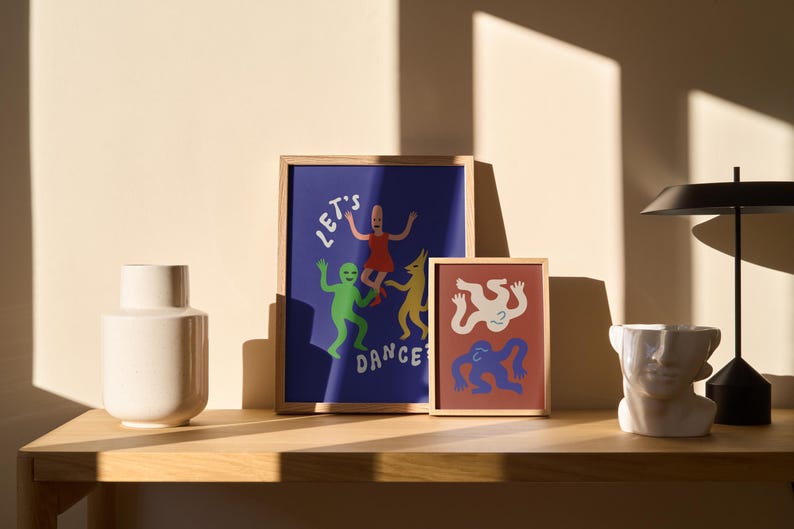 Imaginary Friends - Colorful Abstract People Art Print, Modern ...