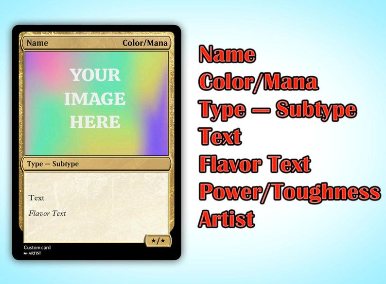 Custom Card MTG Style, Foil Holographic, Unique Collectible Gift - Etsy ...