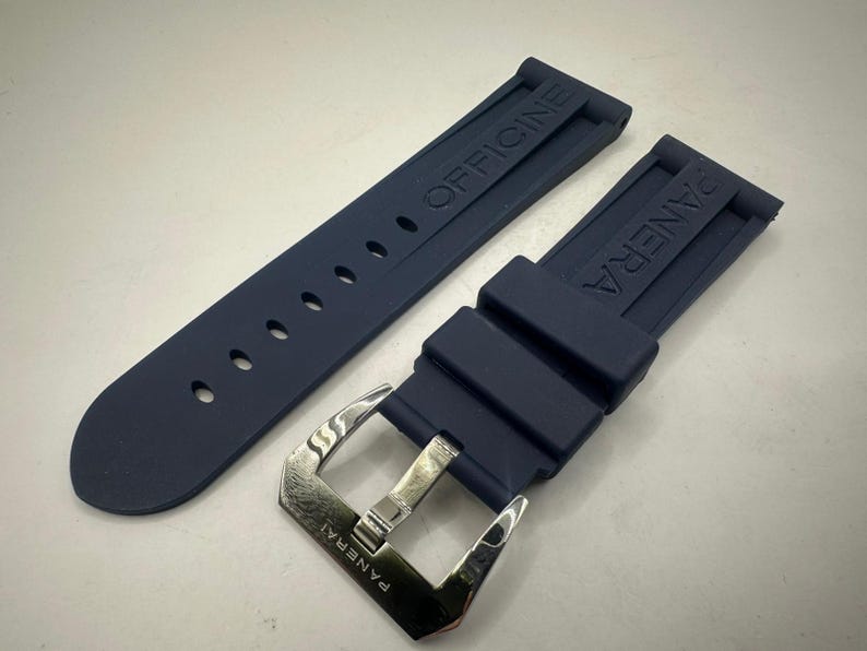 24mm Panerai Navy Blue Rubber Strap Watch Band With Buckle - Etsy