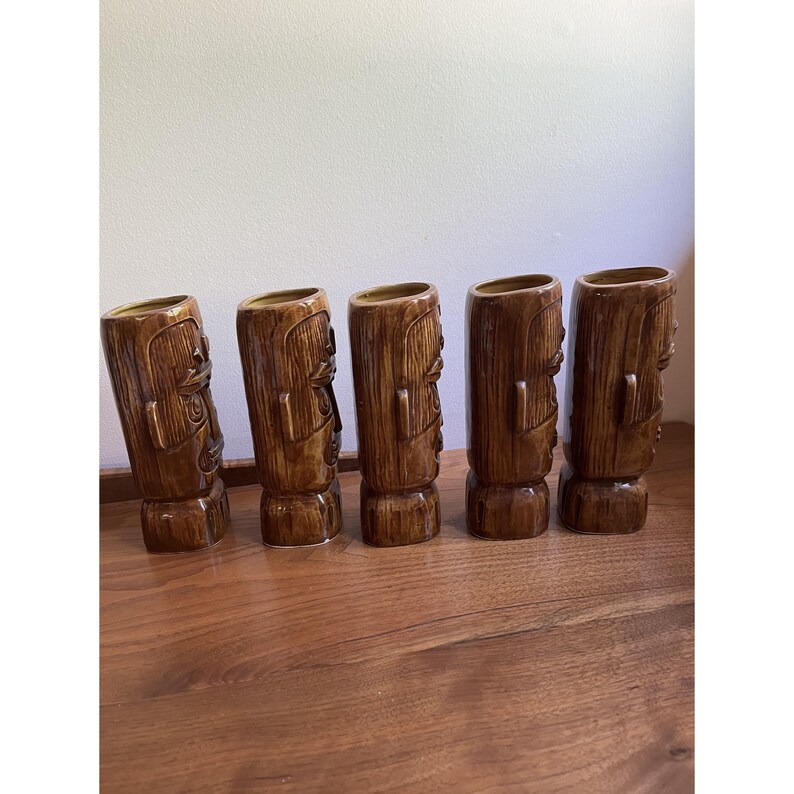 Set of 5 Vintage Otagiri Kon-tiki Tall Mugs Made in Japan Ceramic ...