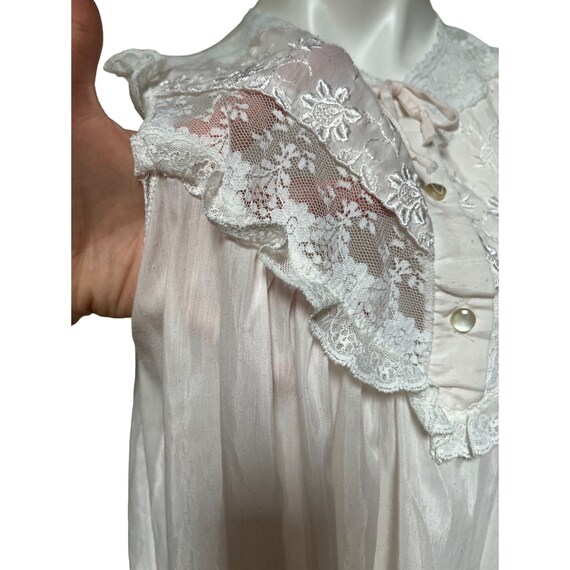 Vintage 60s Barbizon Sheer Crepe Nightgown Dress Lace… Gem