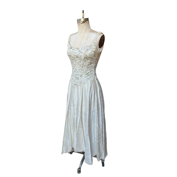 1990s Gigi Clarke Lace Corset Dress Luxury Set Dupion… - Gem