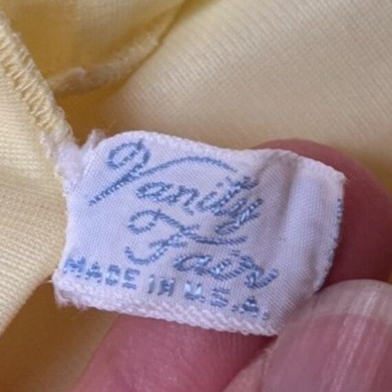 Vintage 60s Vanity Fair Yellow Sheer Lace Slip Dress … - Gem