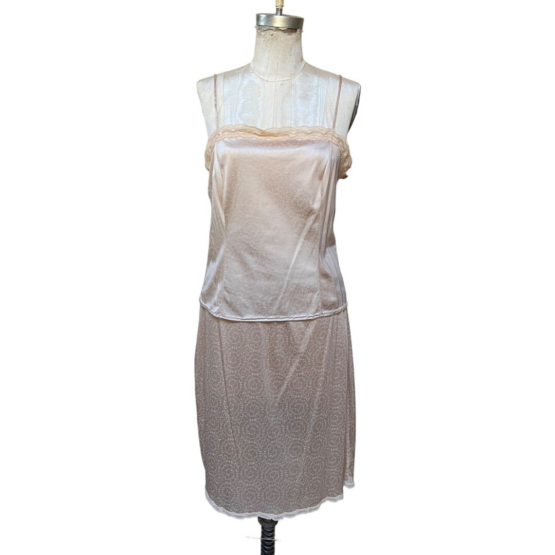 1970s GIVENCHY Signature Script Luxury Slip Dress Matching Skirt Set ...