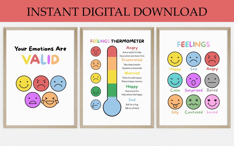 Emotions and Feelings Posters: Kids Mental Health, Classroom Therapy ...