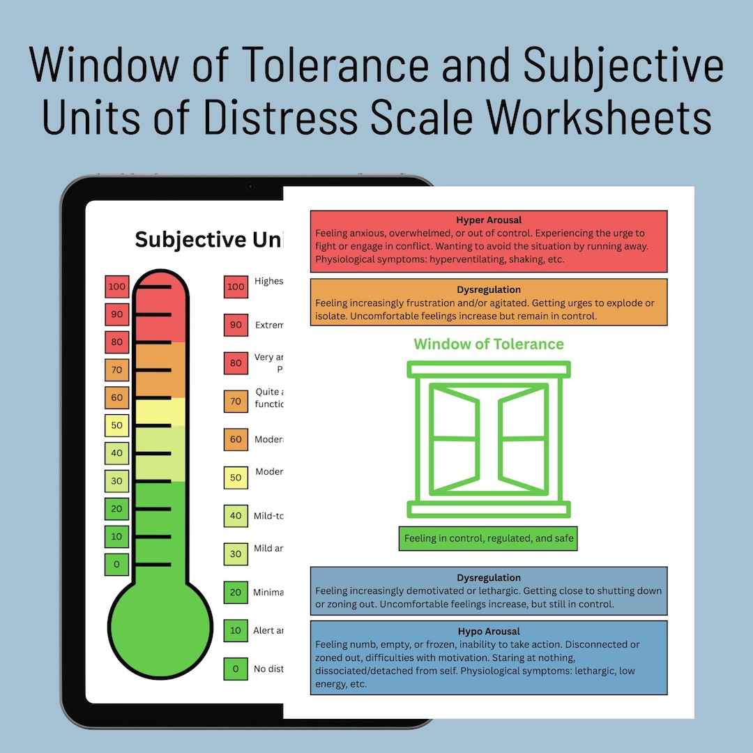 DBT Worksheets: Window of Tolerance + SUDS Scale (digital Download ...