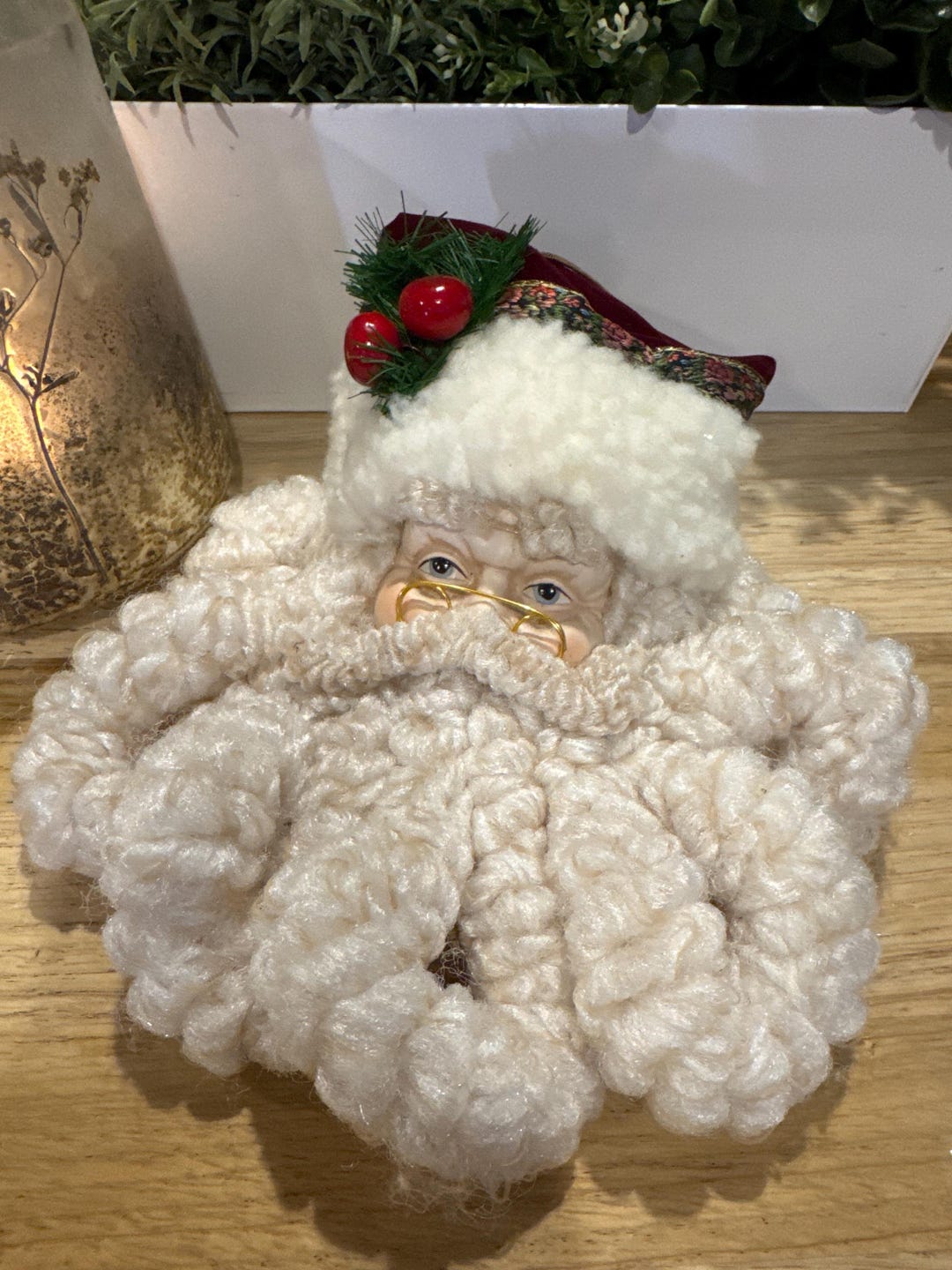 1960s Large Santa Head Decoration ; Hanging or Tabletop - Etsy